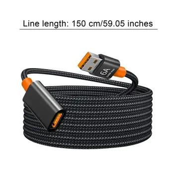 USB Extension Cord USB 3.0 Extender Cord Nylon Braided Long USB Cable ...