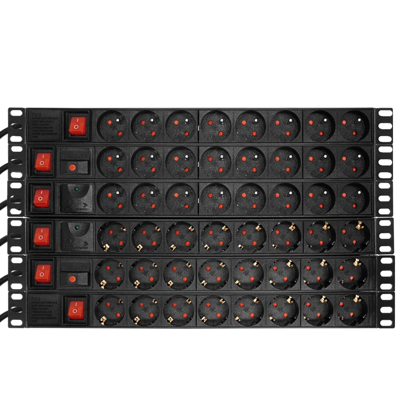 19Inch-PDU-Cabinet-Power-Strip-8AC-German-French-Socket-Overload-SPD ...
