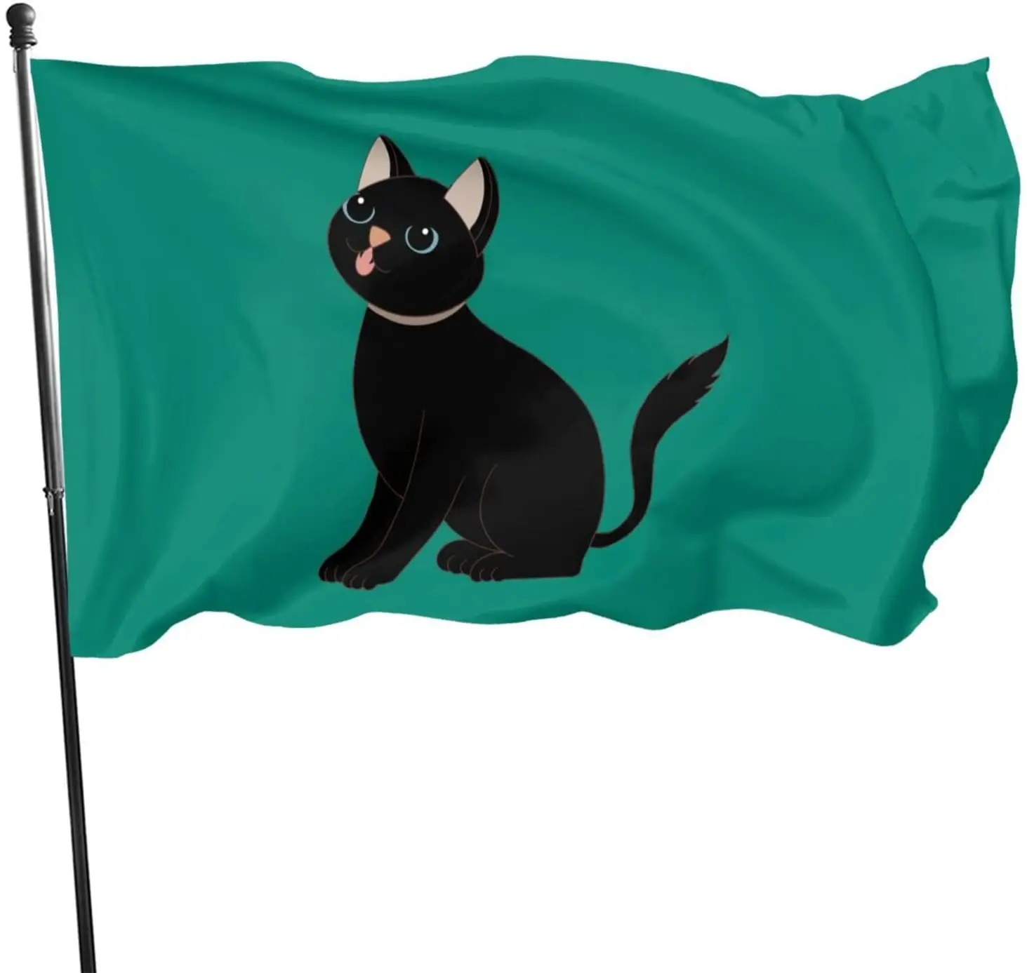 Funny Open Mouth Black Cat Flags 3x5 Ft Flag Outdoor Indoor Banner Home ...