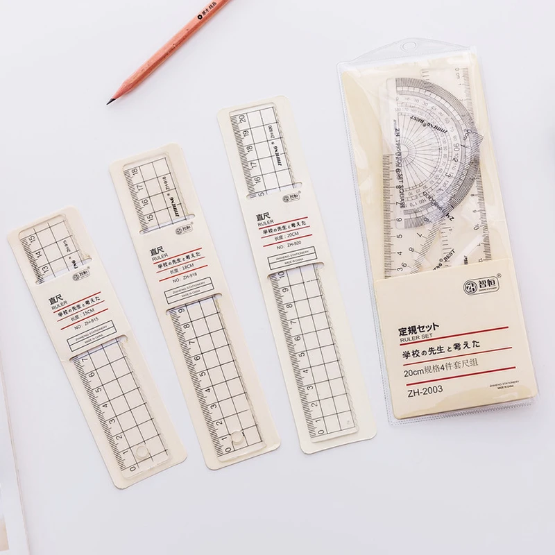 1 Pcs Transparent Simple Style Plastic Ruler Escolar Student Office ...