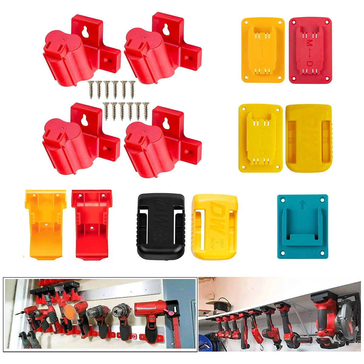 Tool Mount Storage Bracket Battery Holder Mount Wall Mount Fixing ...