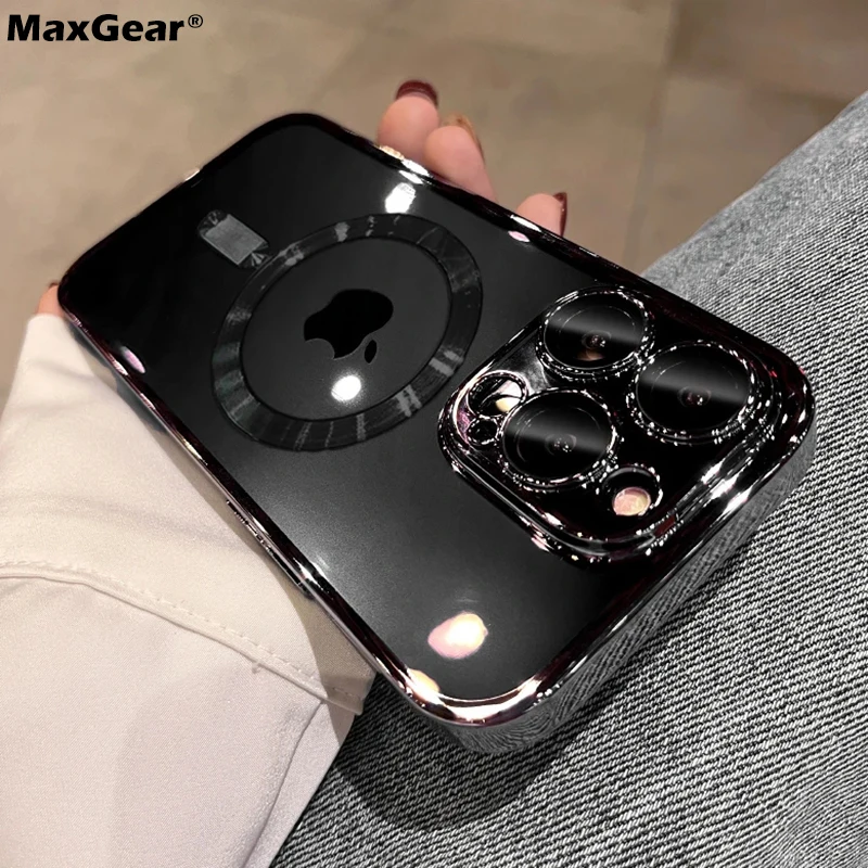 Luxury Plating Transparent Silicone Case for iPhone 14 13 11 12 Pro Max ...