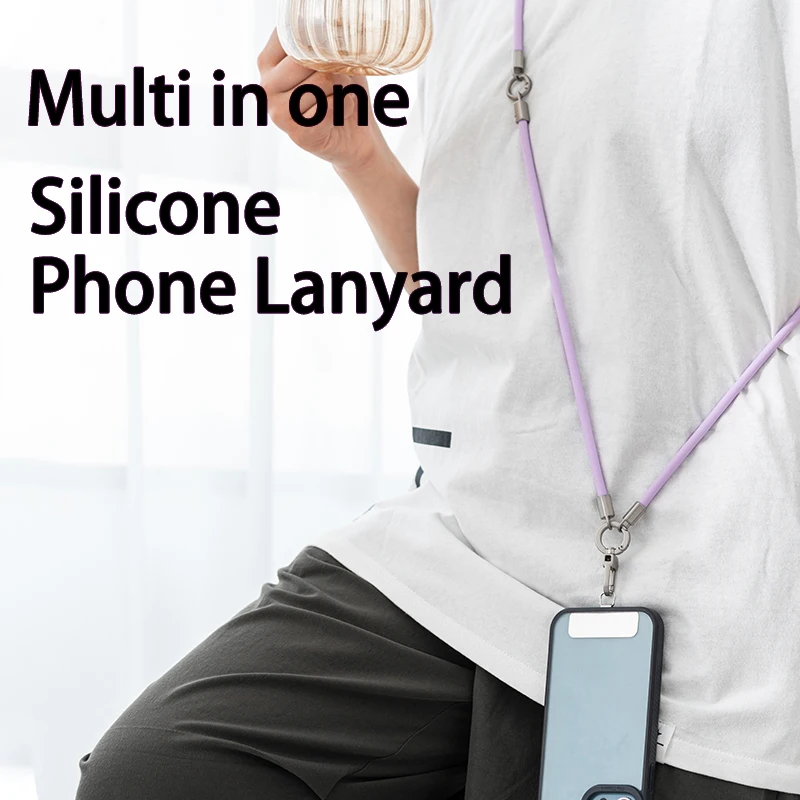 6mm silicone Crossbody Phone Strap Anti-Theft & Ant-Drop Wrist Phone ...