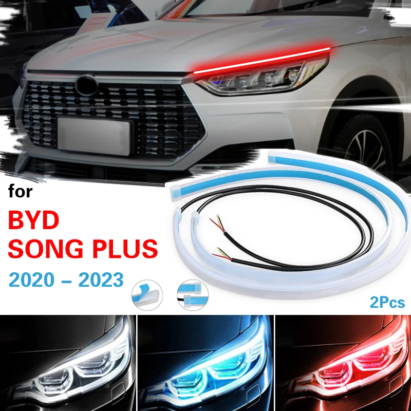 For-BYD-SONG-PLUS-2020-2023-Headlamp-Light-Guide-Strip-Scan-LED-Running ...