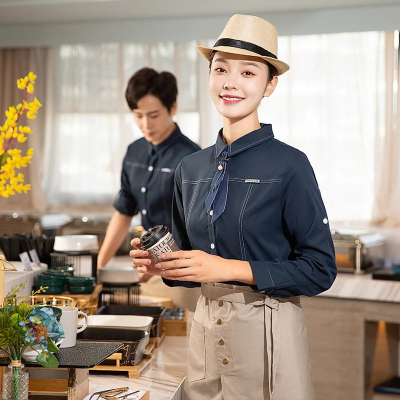 Hotel Waiter Long sleeved Work Clothes Restaurant Autumn and Winter ...