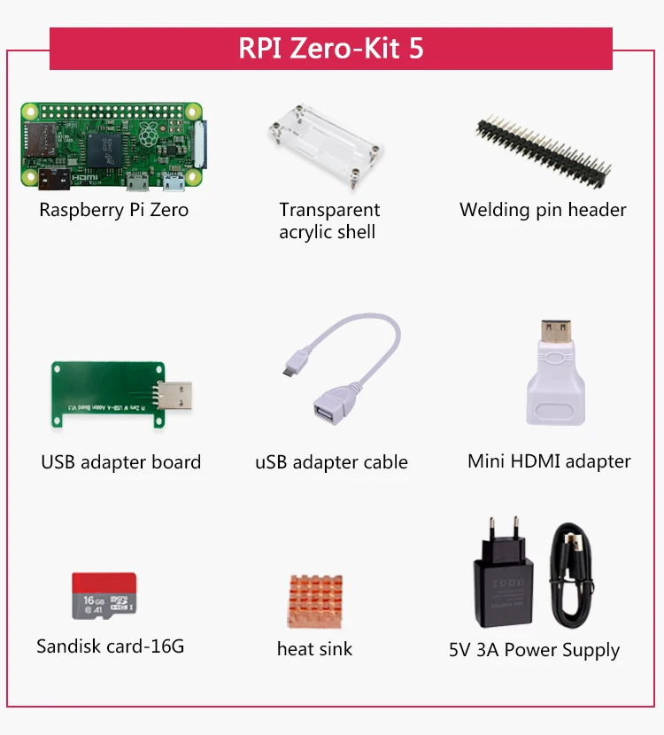 RPI Zero - Kit 1 - Carte originale Raspberry Pi ontari, version 1.3 ...