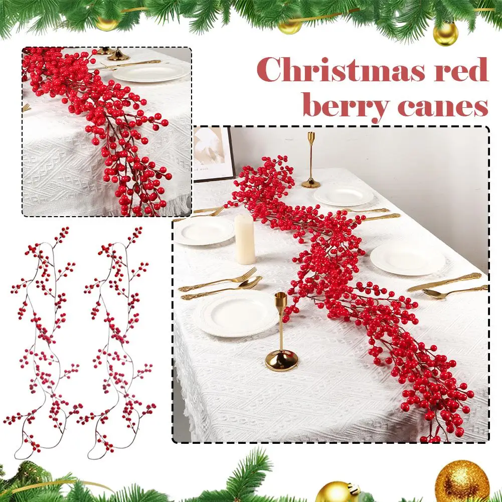 1pc 190cm Artificial Cranberry Vine, Christmas - Suitable for Dining ...