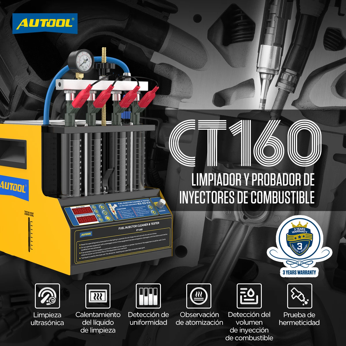 Limpia Inyectores Autool CT160 CON BANDEJA TERMICA - PANDA GARAGE IMPORTADORA PARA BOLIVIA
