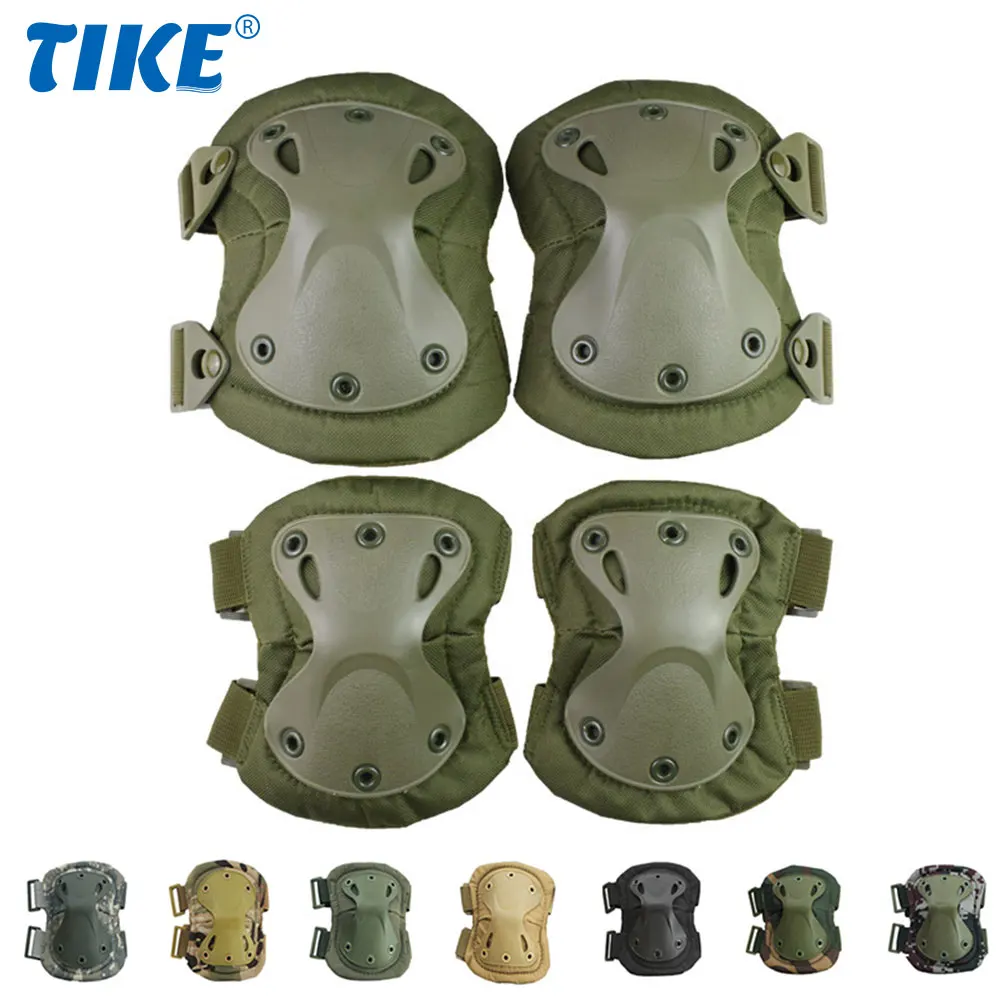 4Pcs-Tactical-Knee-Pad-Elbow-CS-Military-Protector-Army-Airsoft-Outdoor ...