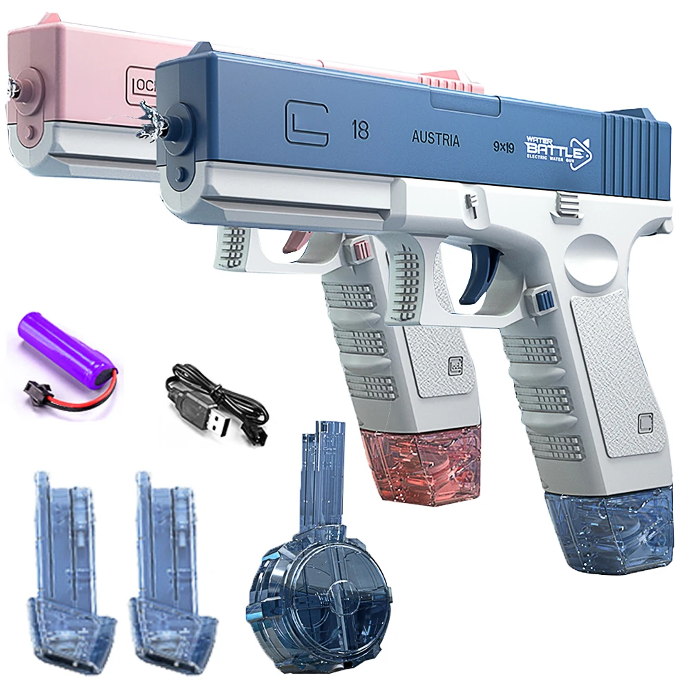 Electric Water Gun Toy Adult Boys Automatic Continuous High Pressure ...