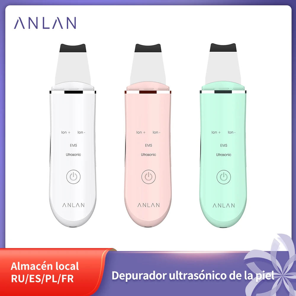 ANLAN Peeling Ultrasónico Facial Skin Scrubber Exfoliación Facial Lavadora ultrasónica de la ...