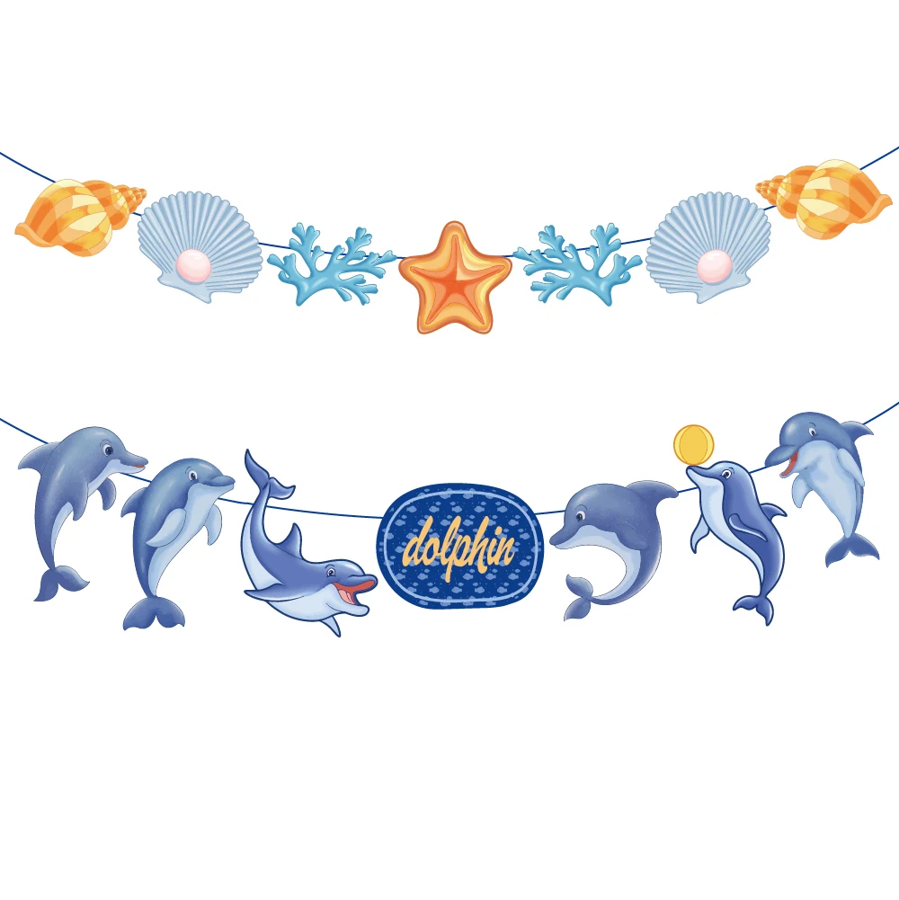 Cute Delphinus Cartoon Sea Animals Dolphin Party DIY Wall Hanging ...