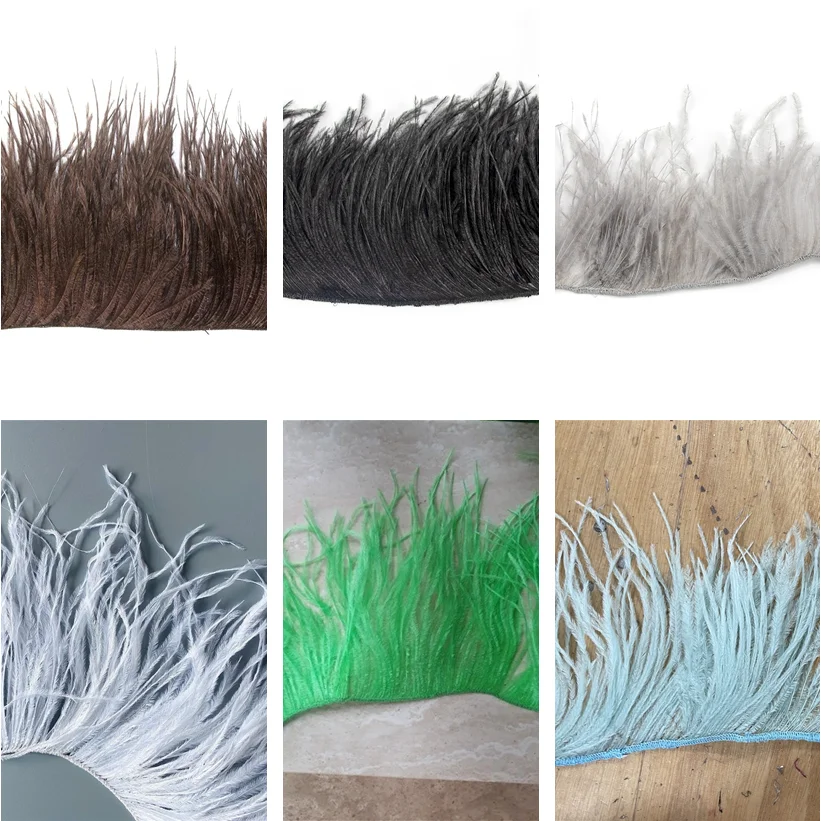 1Meter Colorful Ostrich Feather Ribbon Trim 10-15cm 15-18cm 18-22cm for ...