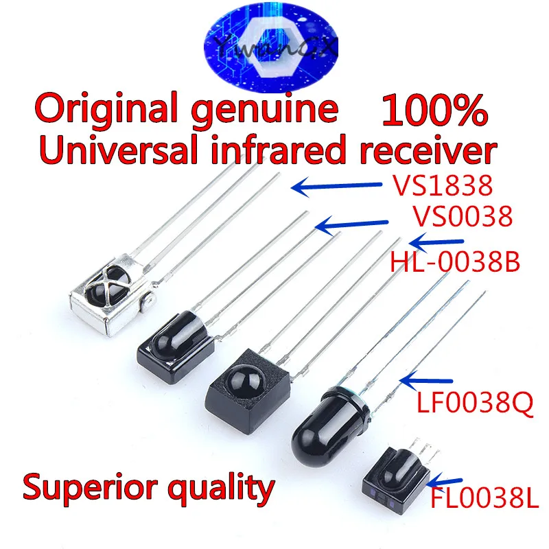 10PCS Original genuine in-line vs1838 0038 b/q/l SMD universal receiver 38kHz infrared receiver tube