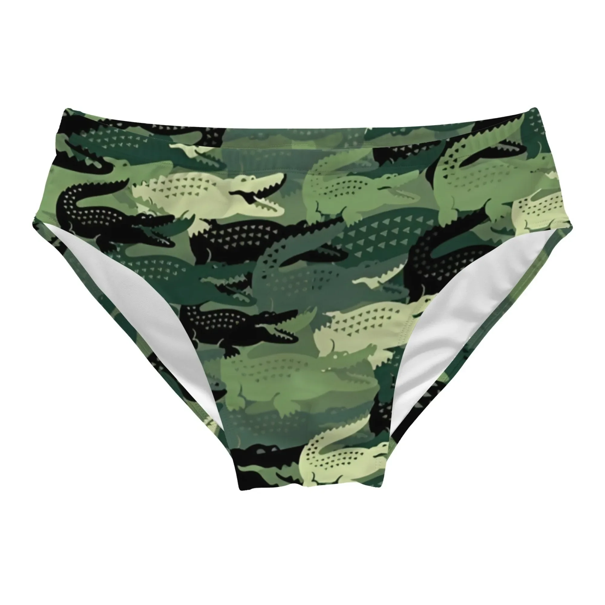 Camouflage Style Crocodile Print Men's Swim Trunks Beach Shorts ...