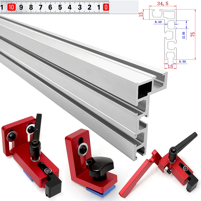 300-800mm Aluminium Profile Fence Miter Fence Stopper T-tracks and ...