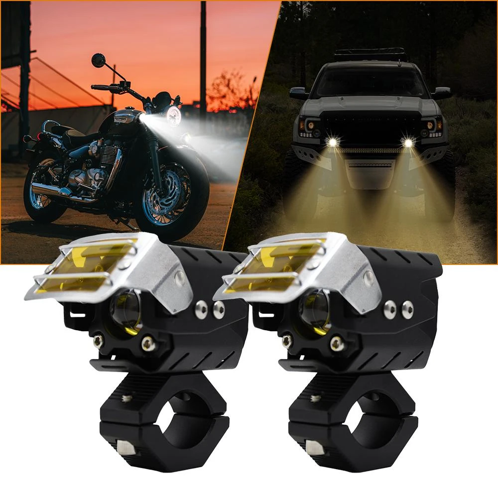 2 Pcs Led Motorcycle Spotlight 90w Super-bright Driving Lights ...