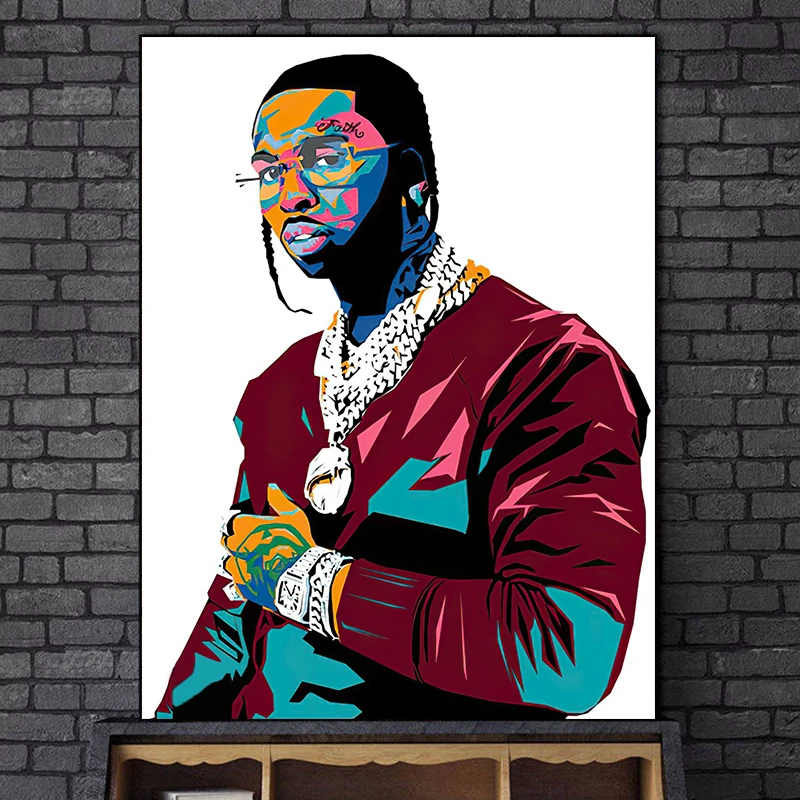 Famoso rapper pop fumaça retrato poster impressões para decoração de ...