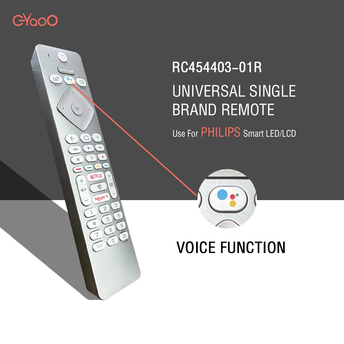 43PUS7354/12 Voice TV Remote Control For Philips Ambilight FR ...