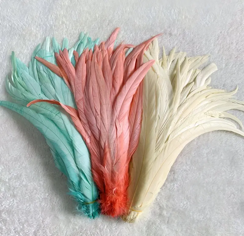 Natural-50pcs-Rooster-Tail-Feather-Plumes-25-45CM-10-18inch-Beige-DIY ...
