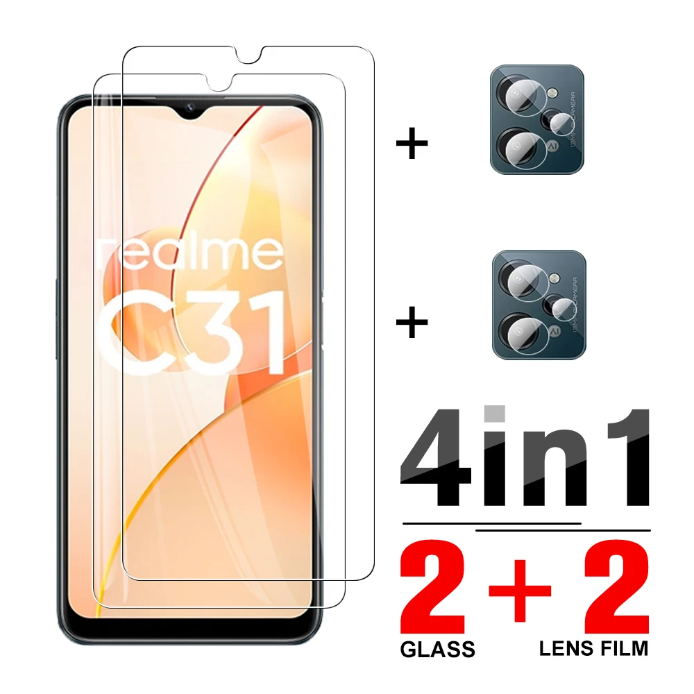 4in1 Tempered Glass Case For Realme C31 Screen Protector Realmi C31 C ...