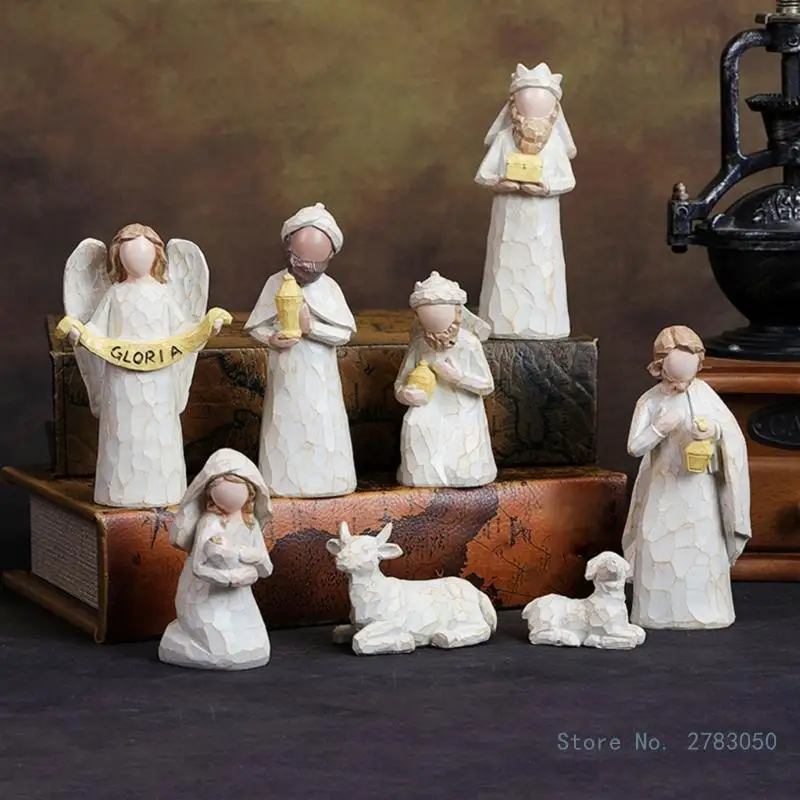 Nativity-Statue-Scene-Set-Holy-Manger-Christmas-Crib-Figurines ...