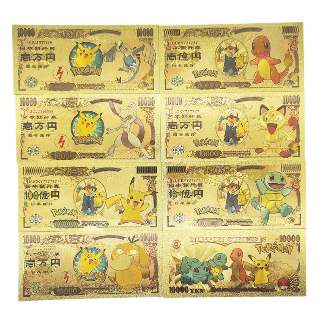 Pokemon-Tickets-Pikachu-Gold-Commemorative-Banknote-Cards-Mewtwo ...