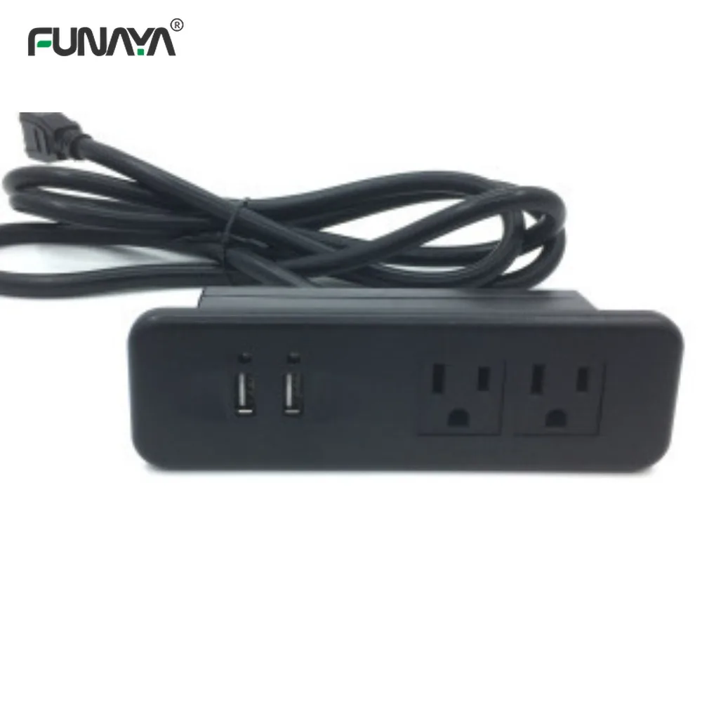 ETL Concealed US Hidden Sockets 2 Outlets with 2 USB 15A 3000W AC110V ...