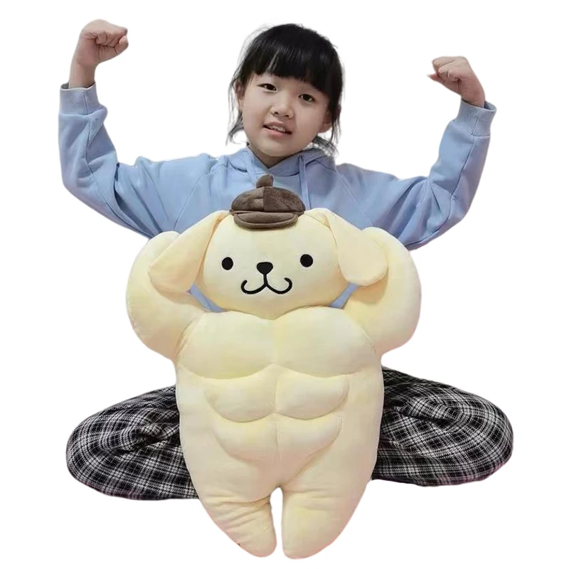 58CM Sanrio Pom Pom Purin Plush Doll Funny Muscle Soft Stuffed Animals ...