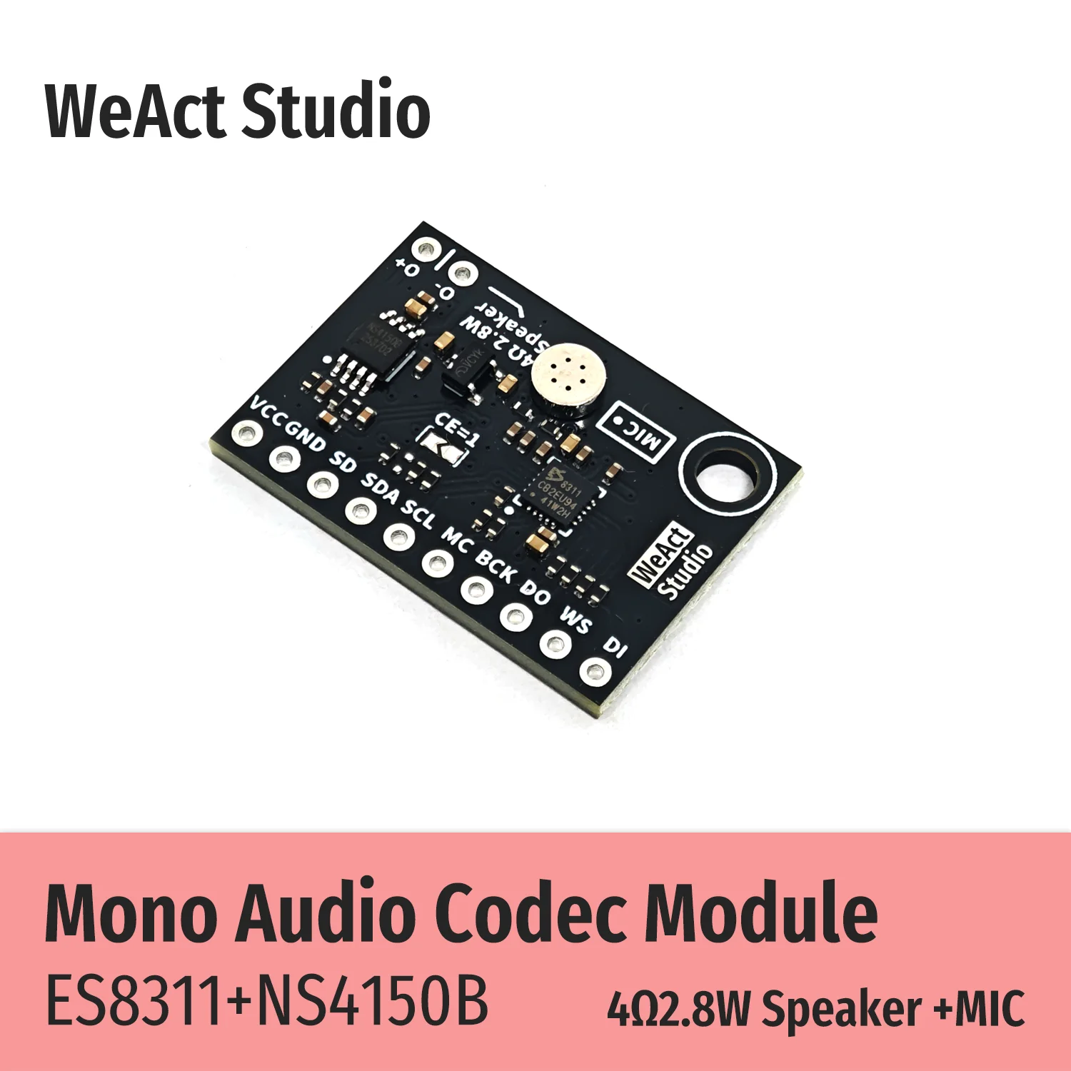 WeAct ES8311+NS4150B Mono-Audio-Codec-Modul – I2C+I2S-Schnittstelle ...