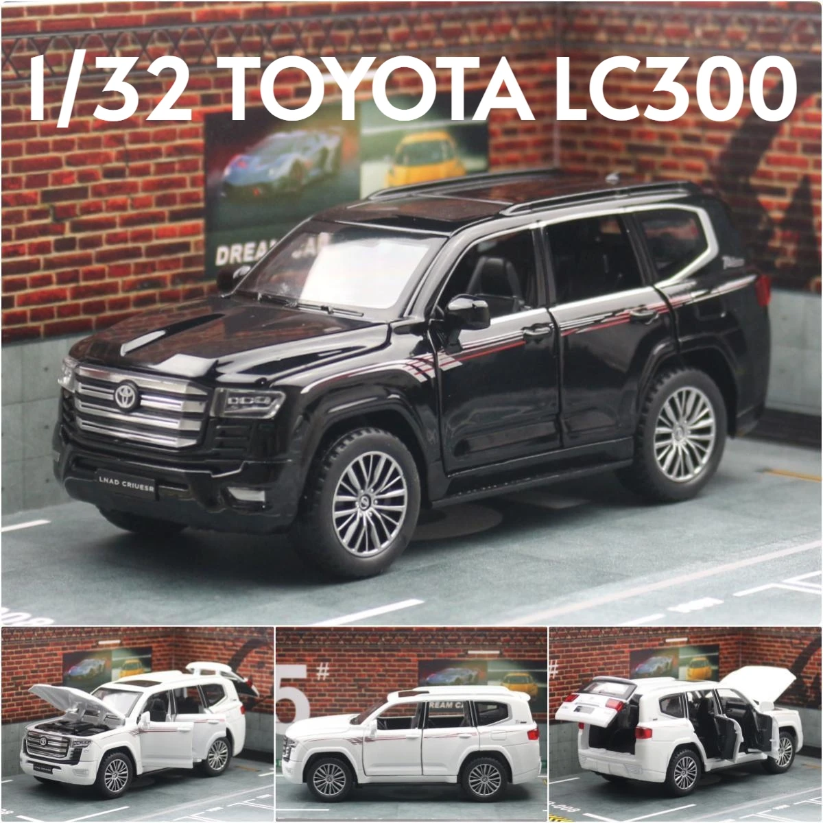 Toyota-Land-Cruiser-LC300-SUV-Miniature-Diecast-Car-Model-Portas-de-som ...