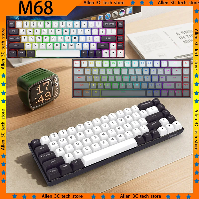 Redragon-M68-Mechanical-Gaming-Keyboard-Wired-RGB-Backlit-Hot-Swap-PBT ...