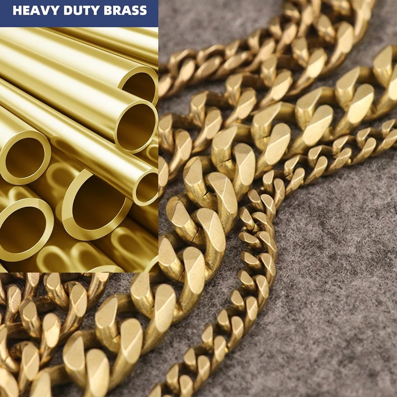 50/100cm Heavy Duty Solid Brass Chain for Keyring Men Wallet Chains ...