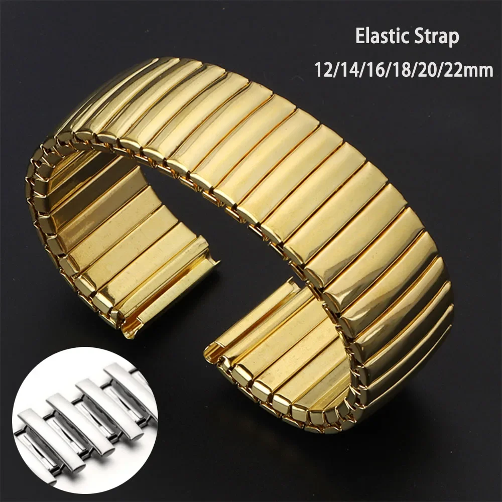Stainless Steel Elastic Watchband 12mm 14mm 16mm 18mm 20mm 22mm Metal ...