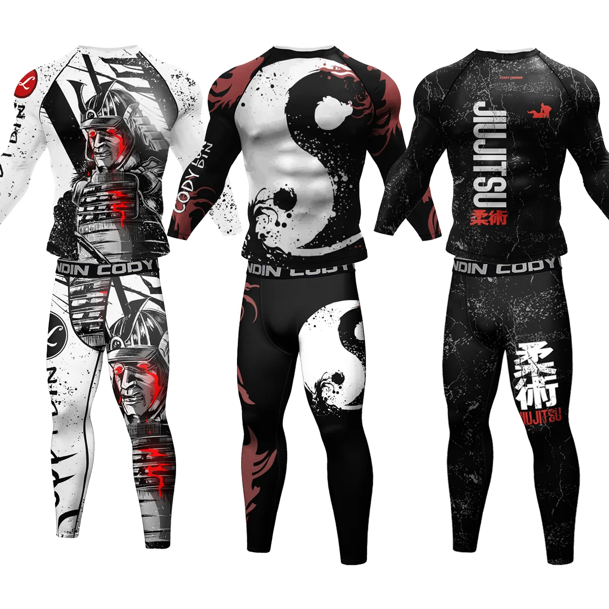Cody-Lundin-2-PCS-Long-Sleeve-Sportsuit-BJJ-jiu-jitsu-Rashguard-Shirts ...