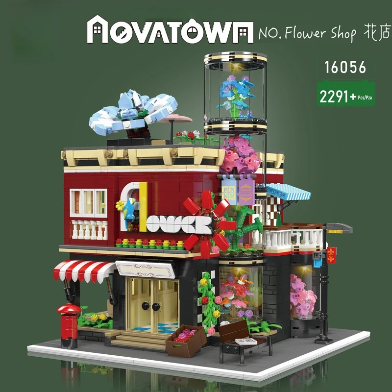 Creative-Expert-Modular-Buildings-Street-View-MOC-Flower-Shop-Plant ...