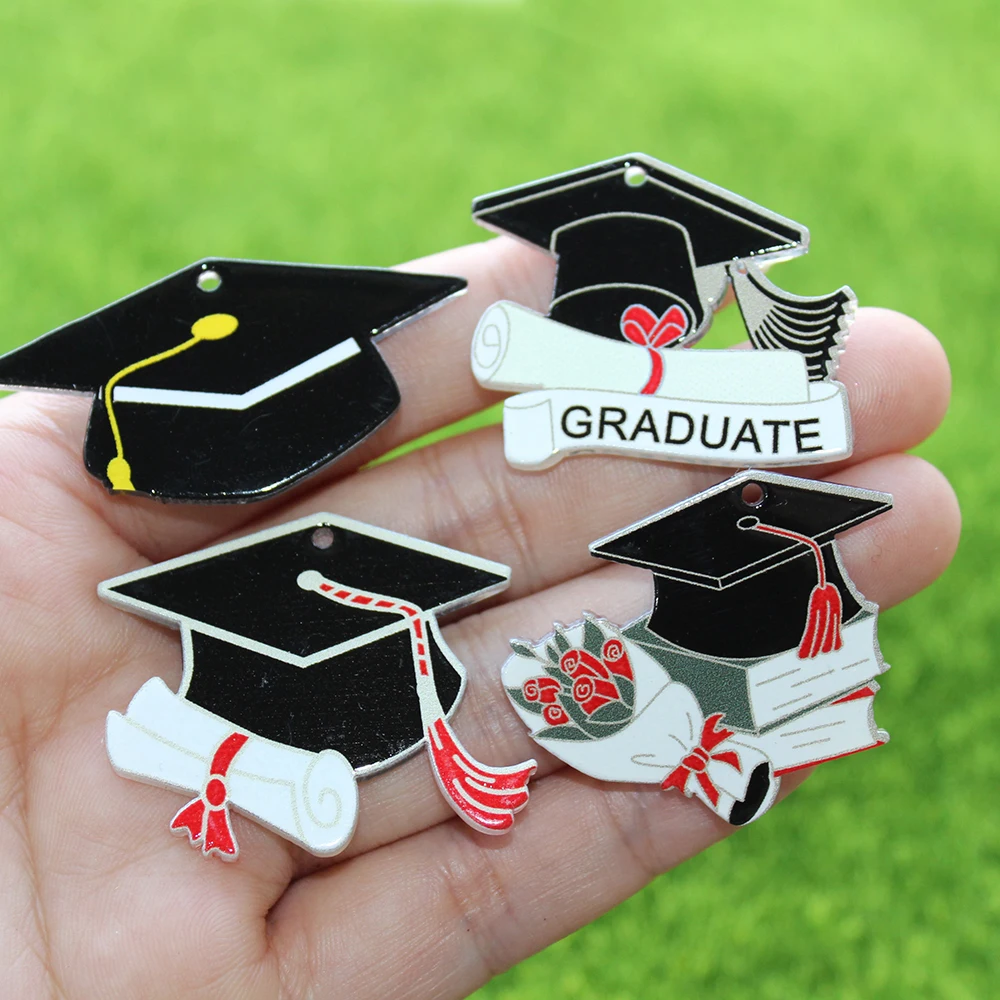 10Pcs-Acrylic-Graduation-Charm-Graduate-Cap-Charm-Pendant-For-Diy ...