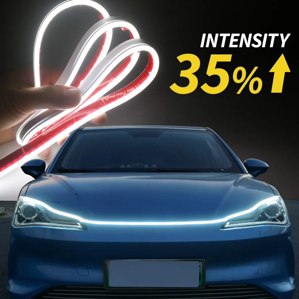 XINFOK LED Car Hood Lights Strip Universal Auto Decorative Atmosphere Lamps Ambient Lights For ...