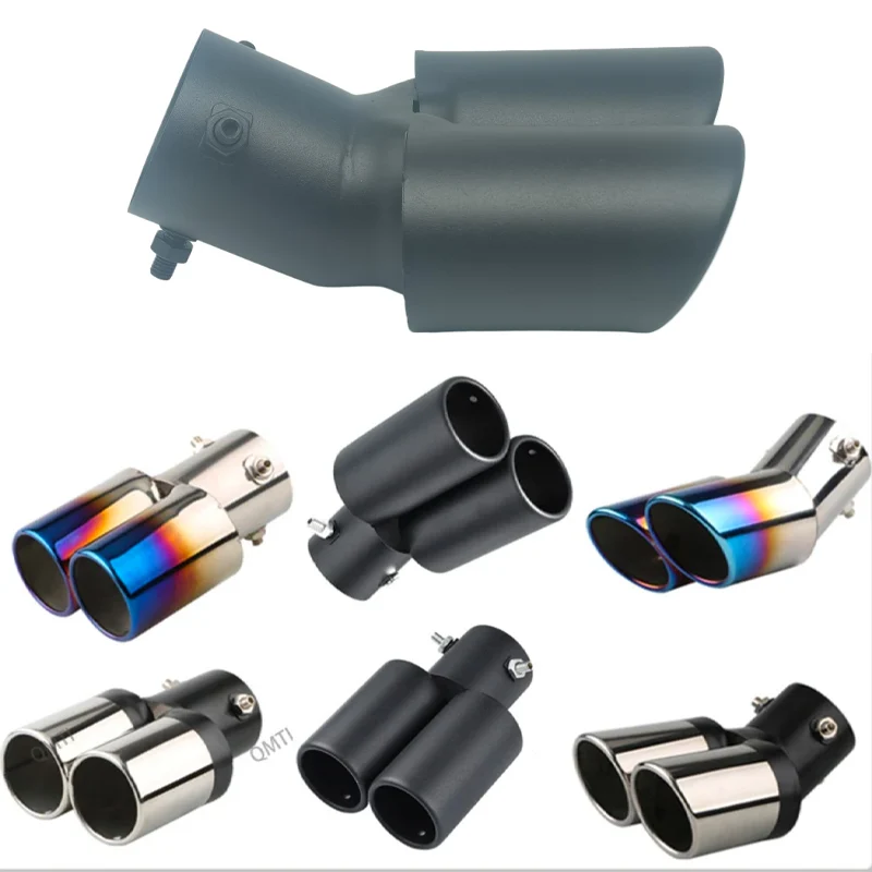 Universele-Auto-Uitlaat-Dubbele-Dempertip-Hoge-Kwaliteit-Dual-Pipe ...
