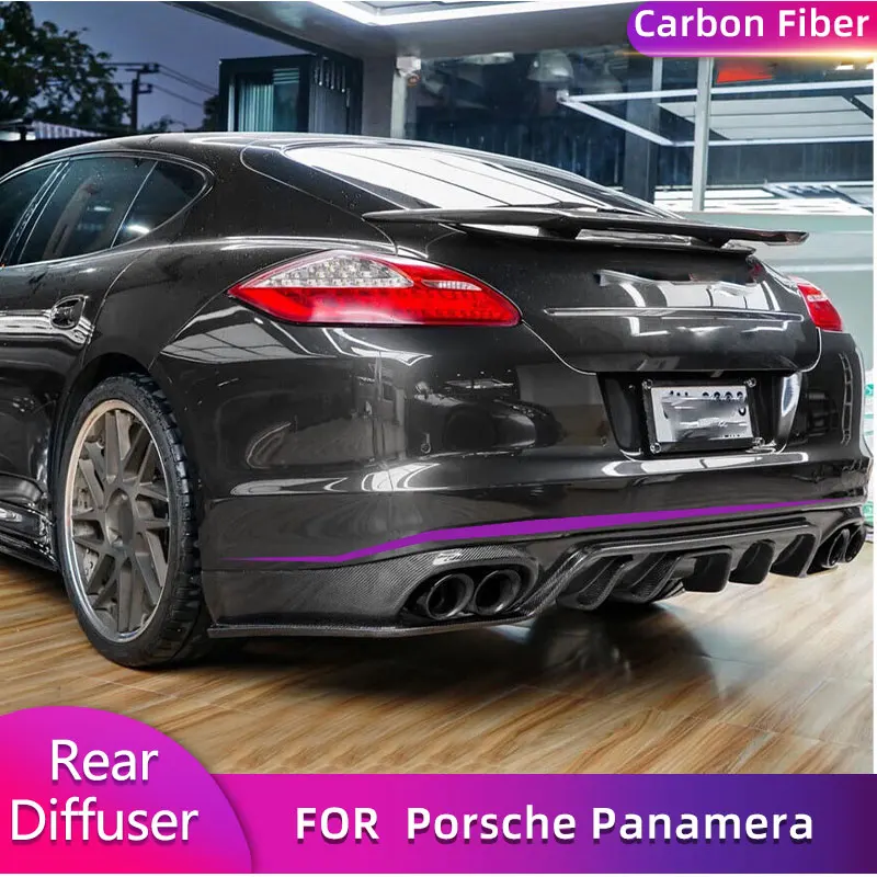 Carbon-Fiber-Car-Rear-Bumper-Diffuser-Lip-Spoiler-for-Porsche-Panamera ...