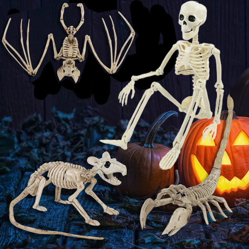 Halloween-Decoration-Horror-Skeleton-Fake-Human-Bats-rat-spider-Animal ...