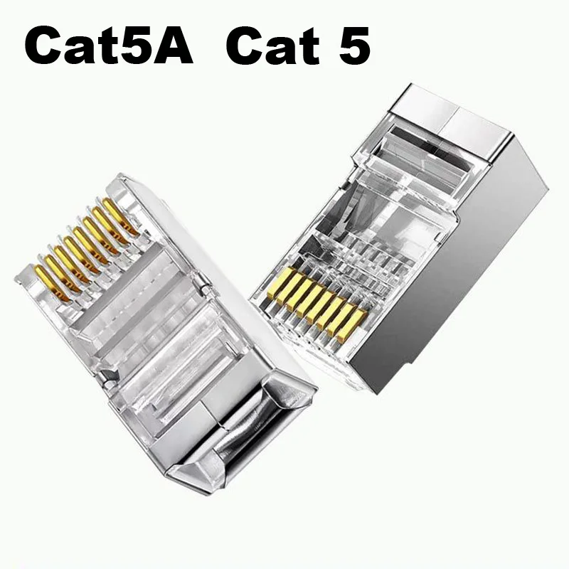 10-100PCS-Metel-RJ45-RJ11-Cat5-Cat5e-shielded-8Pin-8P8C-modular-crystal ...
