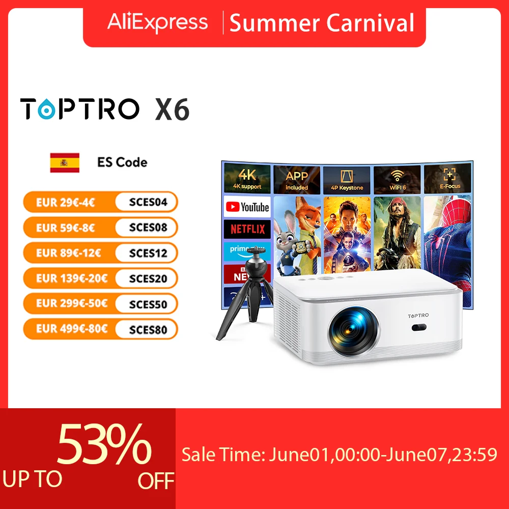 TOPTRO-proyector-port-til-X6-1080P-Full-HD-600-ANSI-Android-9-0-WiFi6 ...