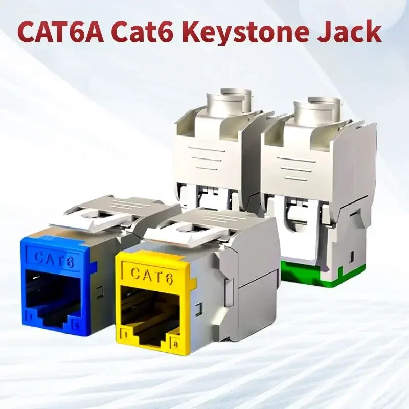 RJ45-Connector-Female-CAT6A-Cat6-6-6A-Keystone-Jack-Toolless-Zinc-Alloy ...