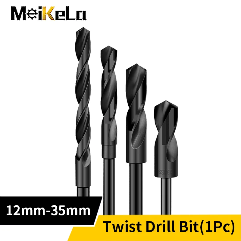 Meikela 1/2 inch Dia Shank HSS Twist Drill Bit 12mm-35mm For Metalworking Drilling 1Pcs