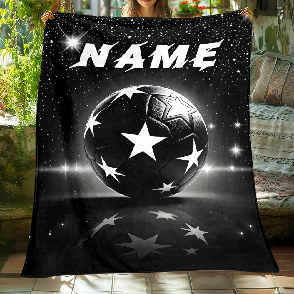 Customizable Soccer Ball Design Black and White Star Football Pattern ...
