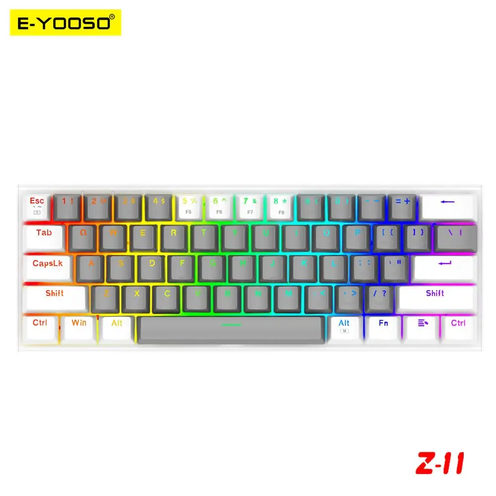 E YOOSO Z11 RGB USB 60% Mini Mechanical Gaming Keyboard Blue Red Switch ...