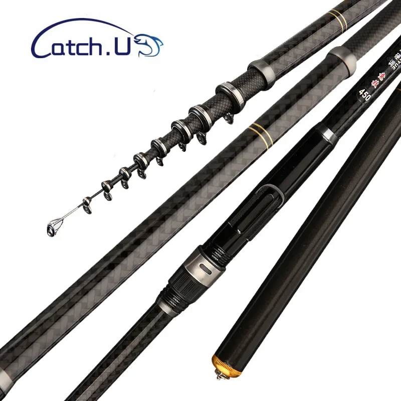 Catch.u Rock Fishing Rod Carbon Fiber Telescopic Spinning Fishing Rods ...