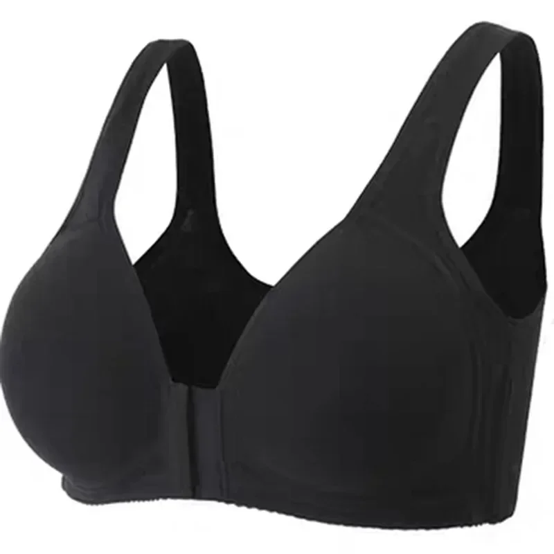 Front-Closure-Solid-Color-Bras-For-Women-Plus-Size-Seamless-Bra-Cotton ...