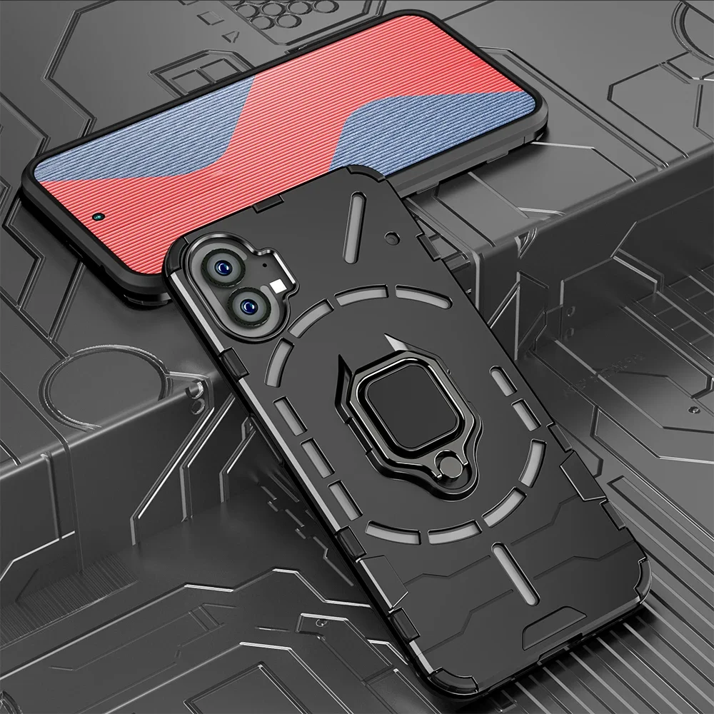 Shockproof-Armor-Case-for-Nothing-Phone-2-1-Silicone-PC-Metal-Ring ...